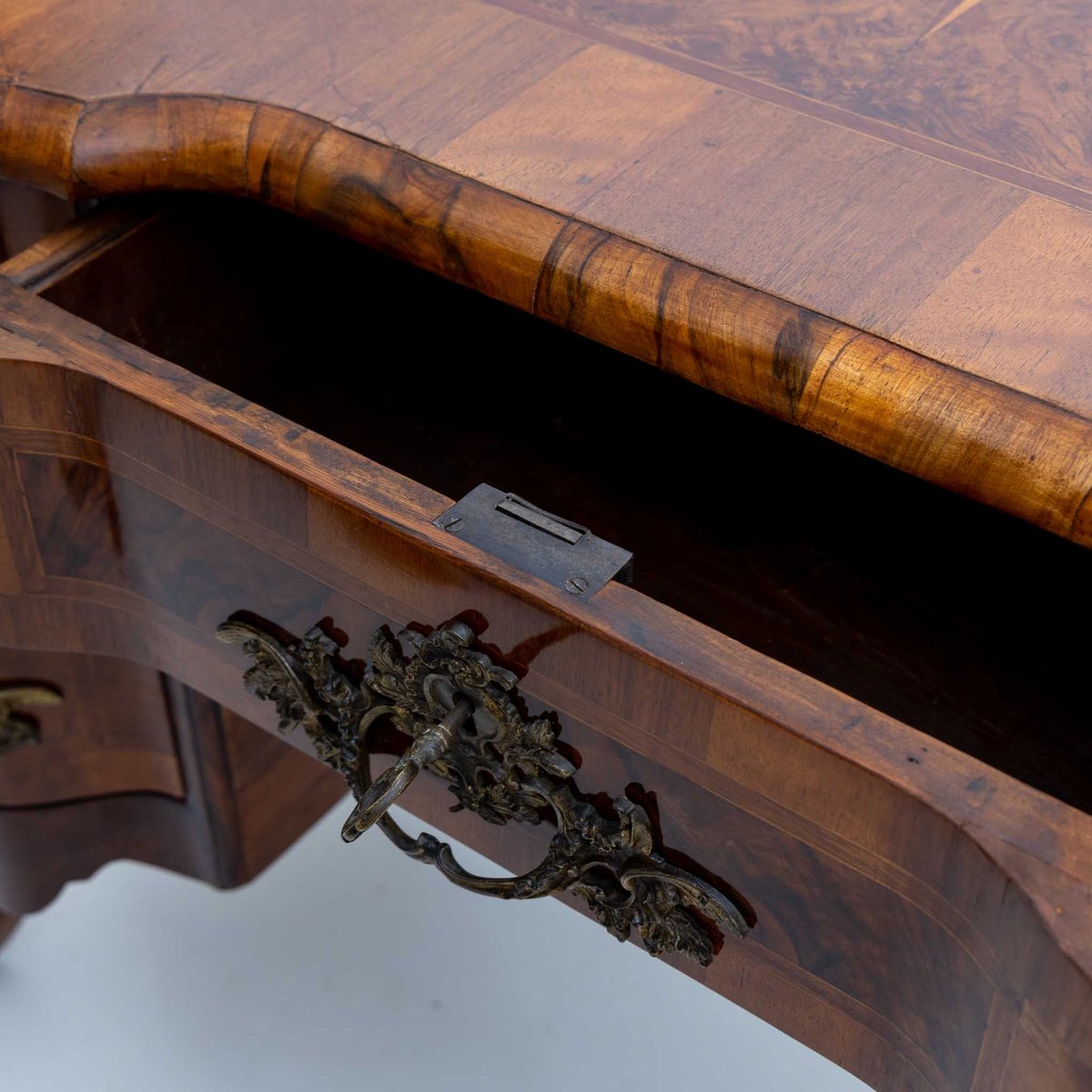 Baroque Style Desk with Walnut Veneer, 1800s for sale at Pamono