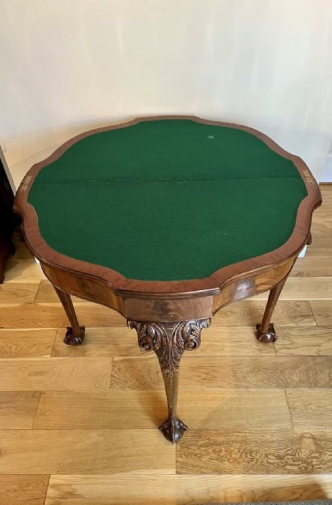 Vintage Figured Walnut Card Table, 1920 for sale at Pamono