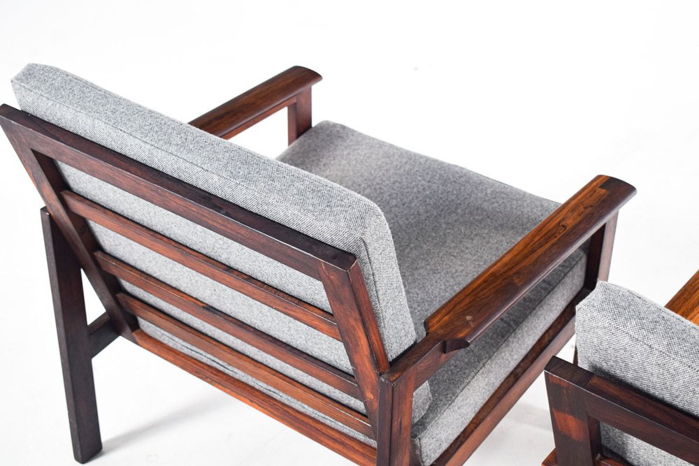 Fauteuils Capella Mid-Century en Palissandre par Illum Wikkelso pour ...