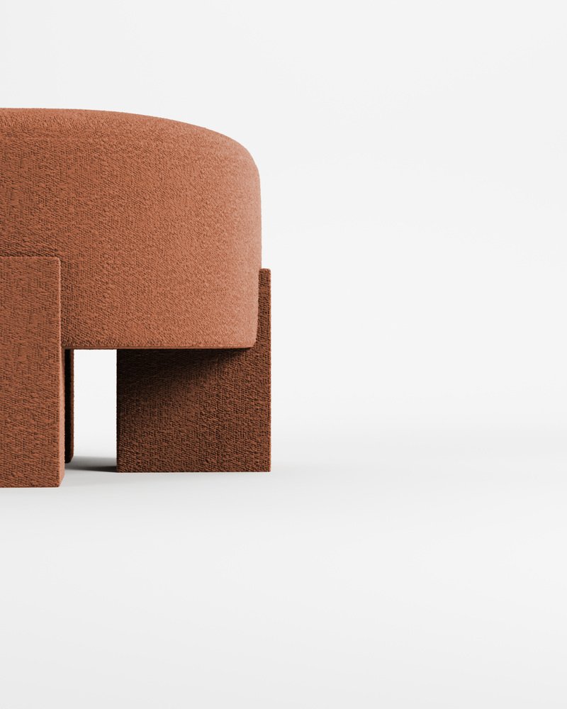 Cassete Puff in Boucle Burnt Orange by Alter Ego for Collector for sale ...