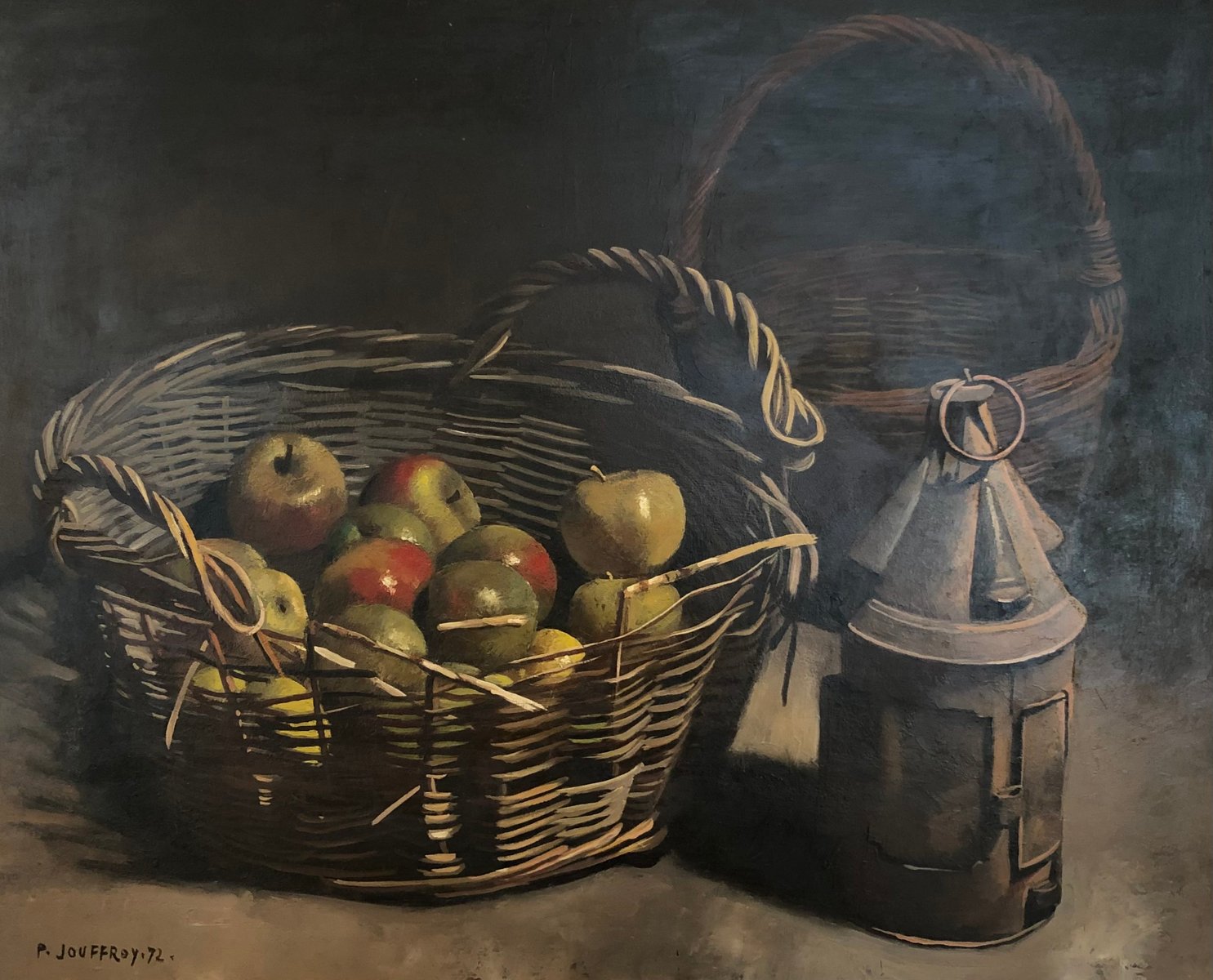 Pierre Jouffroy, Nature Morte aux Paniers d'Osier, 1972, Oil on Wood ...
