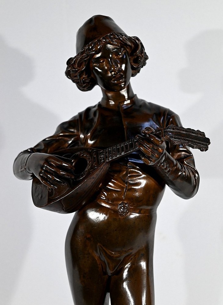 P. Dubois, Florentine Singer of the 15th Century, 1865, Bronze for sale ...