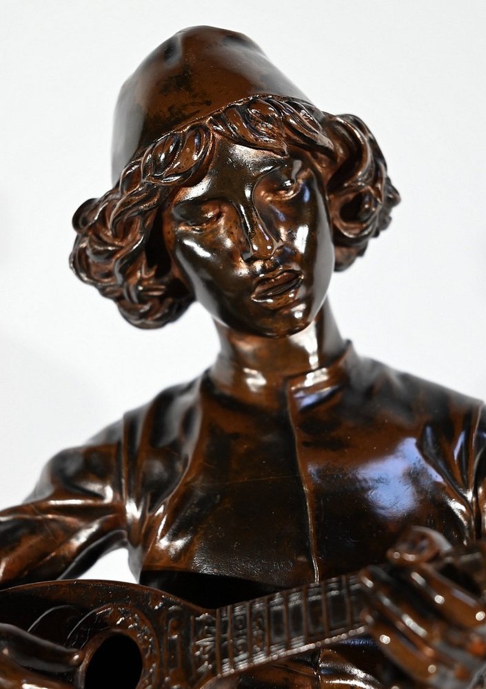P. Dubois, Florentine Singer of the 15th Century, 1865, Bronze for sale ...