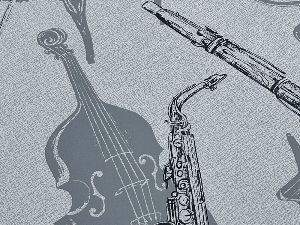 Vintage Coffee Table with Musical Instruments Engravings, 1960s for ...