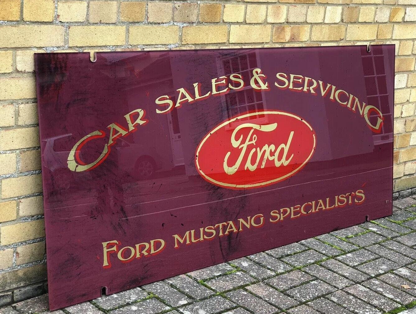 Ford Mustang Glass Garage Shop Sign for sale at Pamono