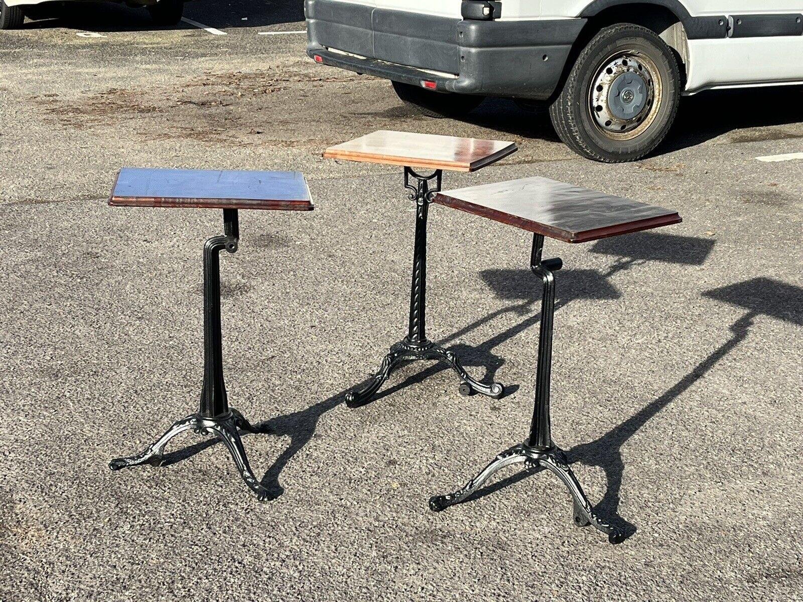 Industrial Edwardian Metal Cast Iron & Wood Machinists Tables, Set of 3 ...