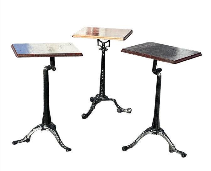 Industrial Edwardian Metal Cast Iron & Wood Machinists Tables, Set of 3 ...
