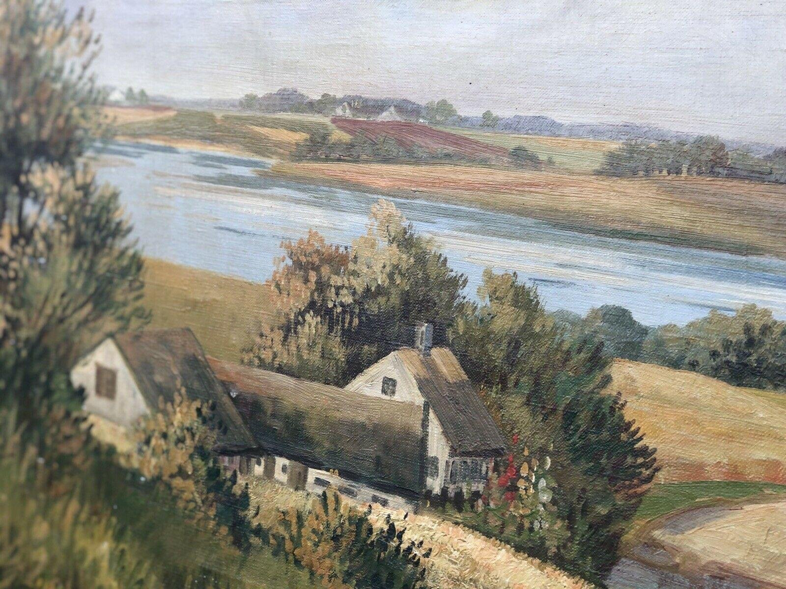 Danish Artist, Landscape, Large Oil on Canvas, Framed for sale at Pamono