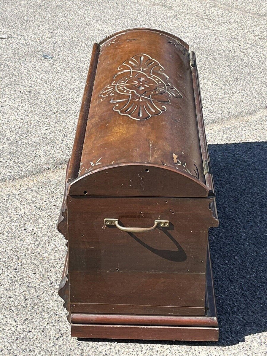 Victorian Gothic Church Strongbox Coffer with Dome Top and Gothic ...
