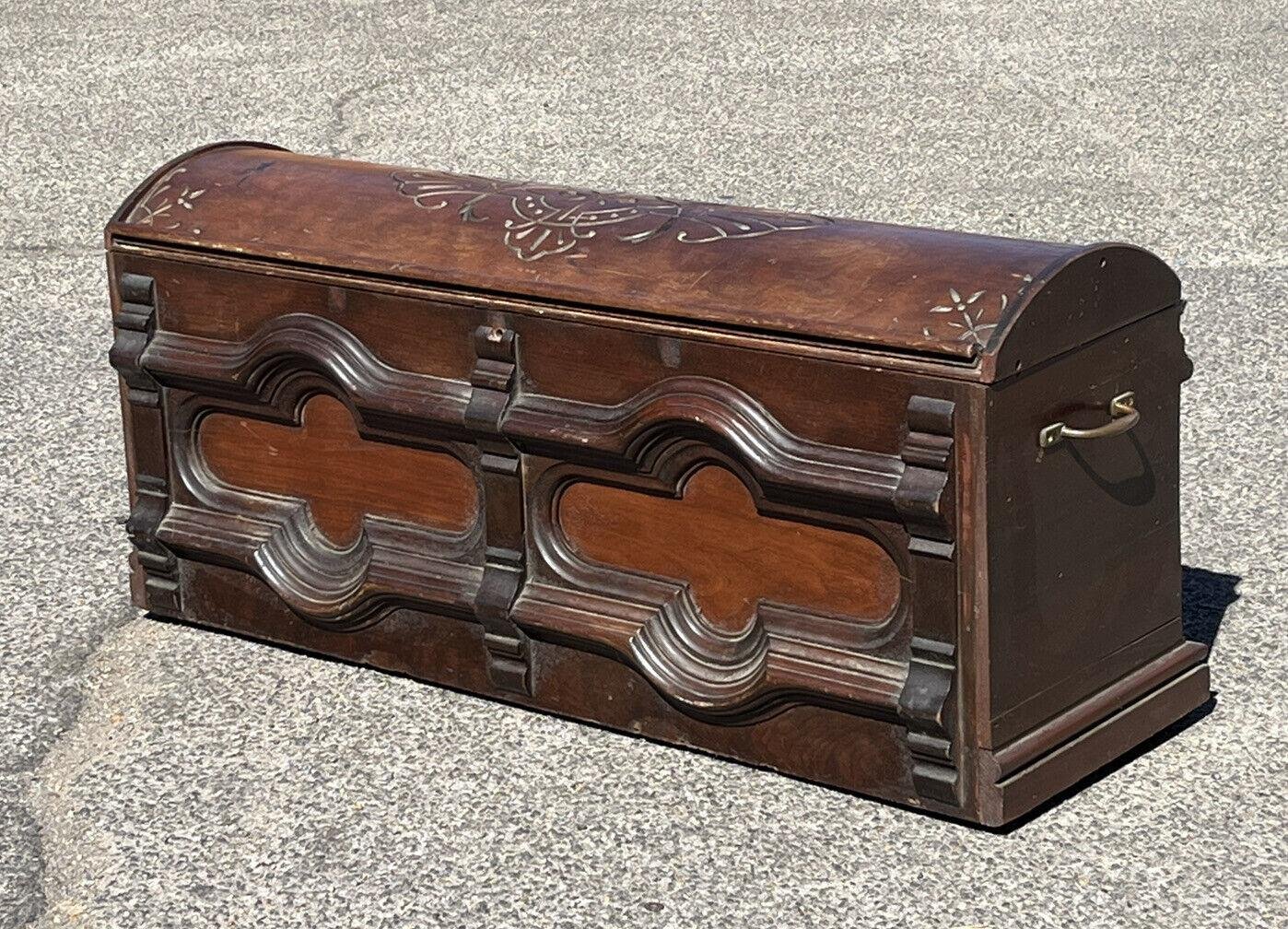 Victorian Gothic Church Strongbox Coffer with Dome Top and Gothic ...