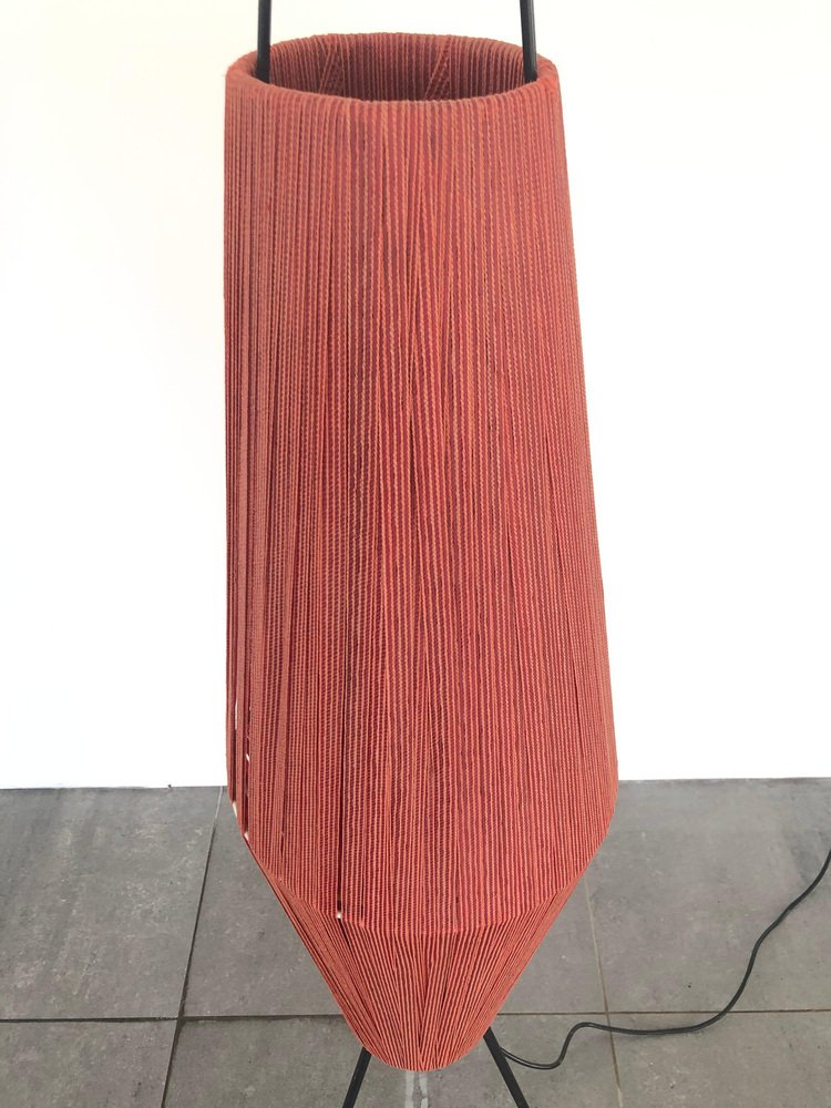 Pink Fabric Thread Shade Tripod Floor Lamp, Germany, 1960s for sale at ...