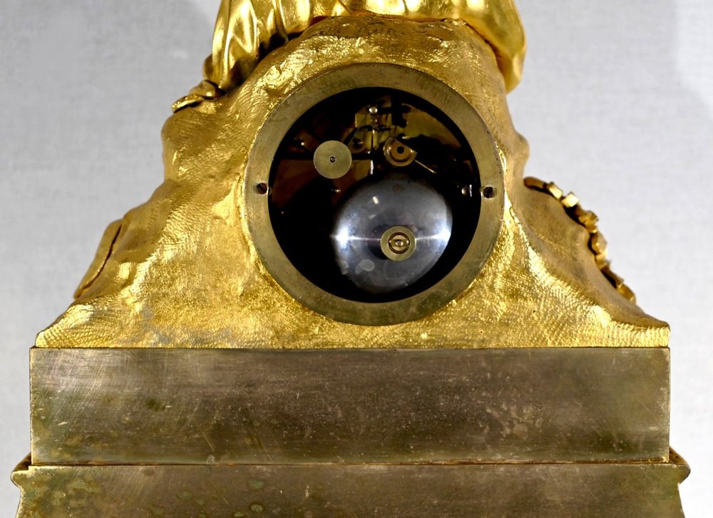 Early 19th Century Golden Bronze Pendulum the Virgin with the Chair for ...