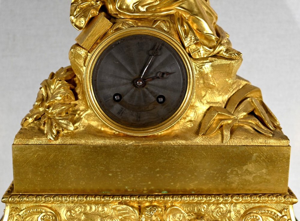 Early 19th Century Golden Bronze Pendulum the Virgin with the Chair for ...