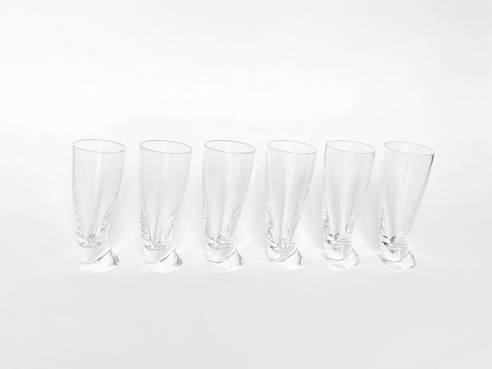 Glass Liqueur Glasses by Angelo Mangiarotti for Cristalleria Colle ...