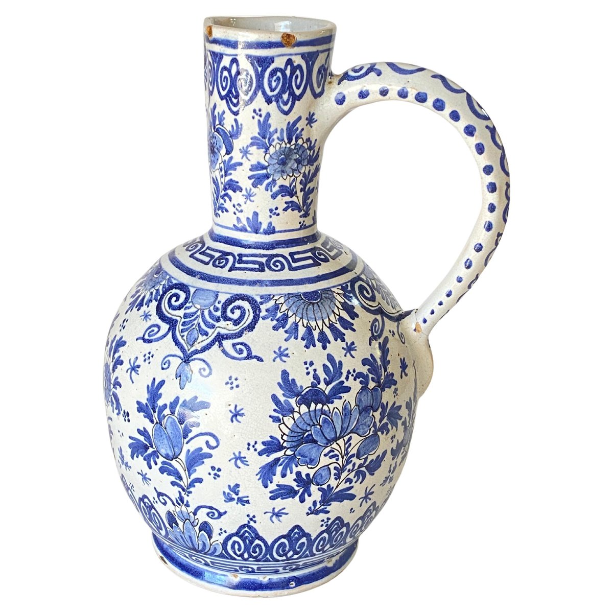 Delft Jug in White and Blue Faïence by Adrian Pynacker, 1700s for sale ...