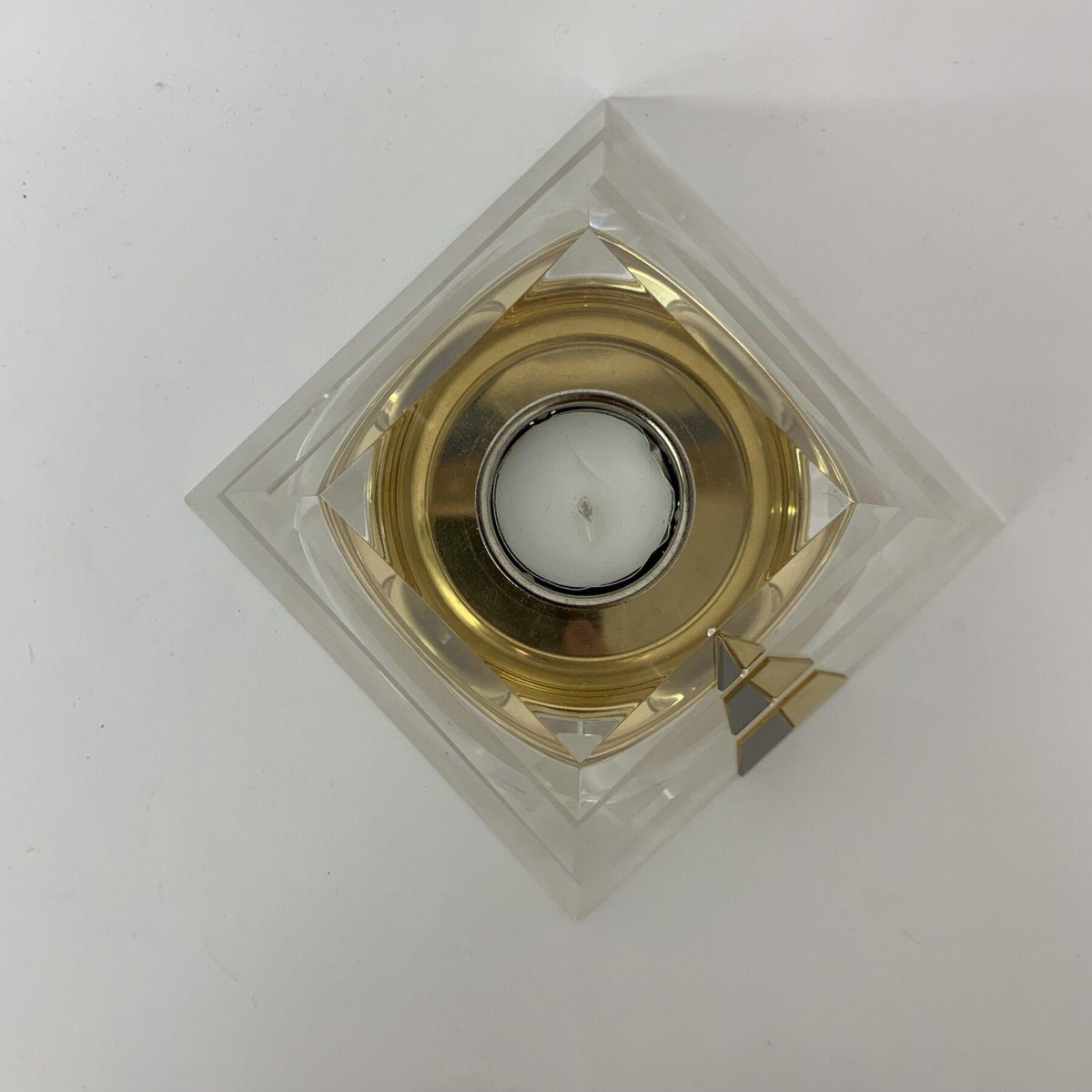 Mid-Century Hollywood Regency Acrylic Glass Pyramid Candle Holder ...