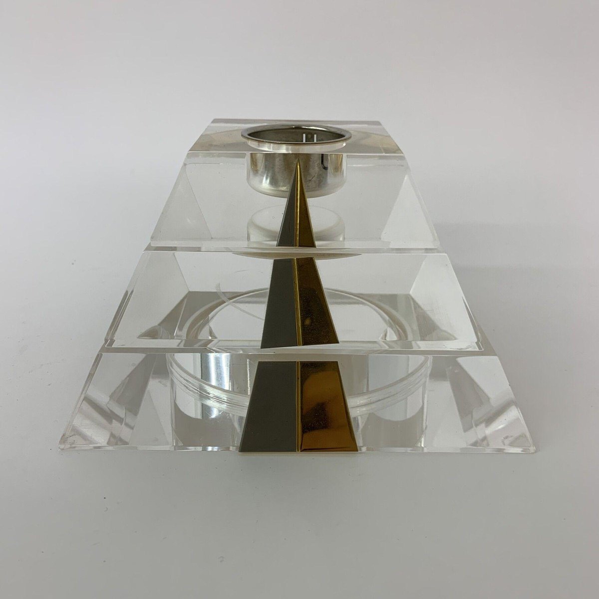 Mid-Century Hollywood Regency Acrylic Glass Pyramid Candle Holder ...
