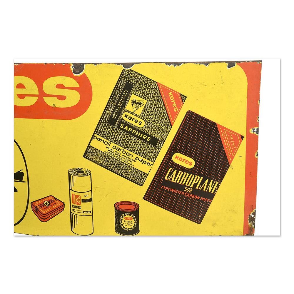 Kores Enamelled Advertising Plate for sale at Pamono