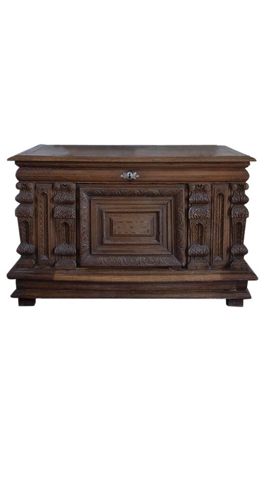 17th Century Renaissance Hand-Carved Chest for sale at Pamono