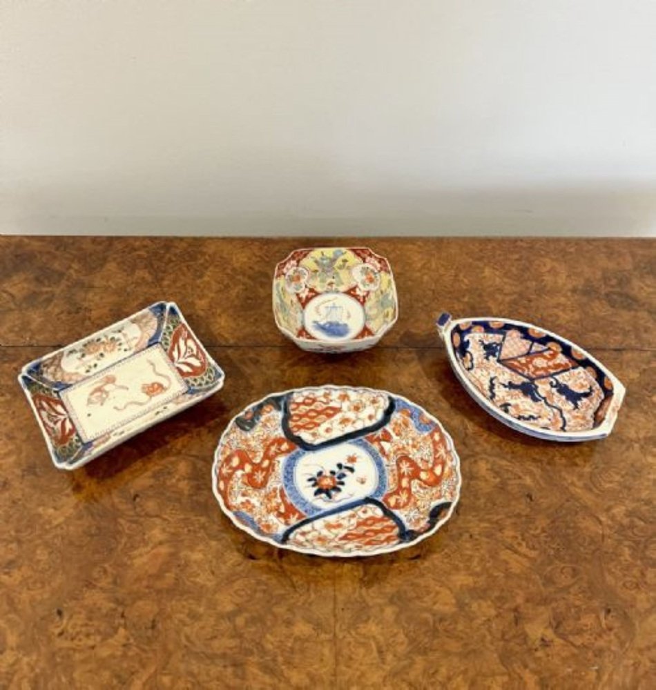 Japanese Imari Shaped Dishes, 1900s, Set of 4 for sale at Pamono