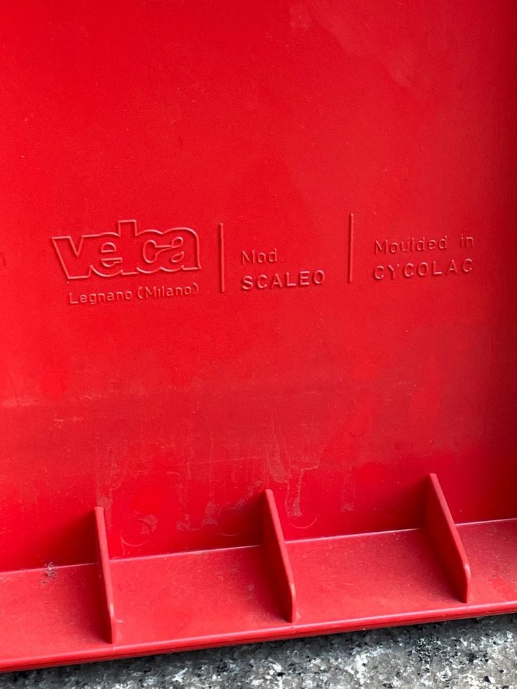 Vintage Red Foldable Ladder Scaleo from Velca, Italy, 1970s for sale at ...