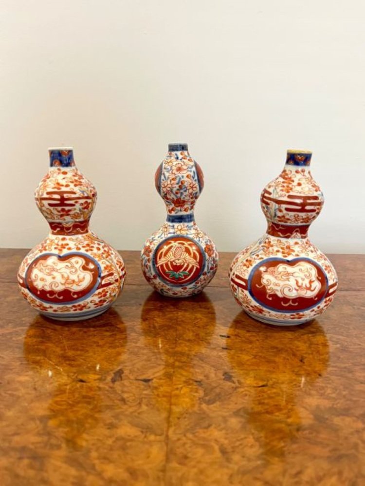 Small Japanese Shaped Imari Vases, 1900s, Set of 5 for sale at Pamono