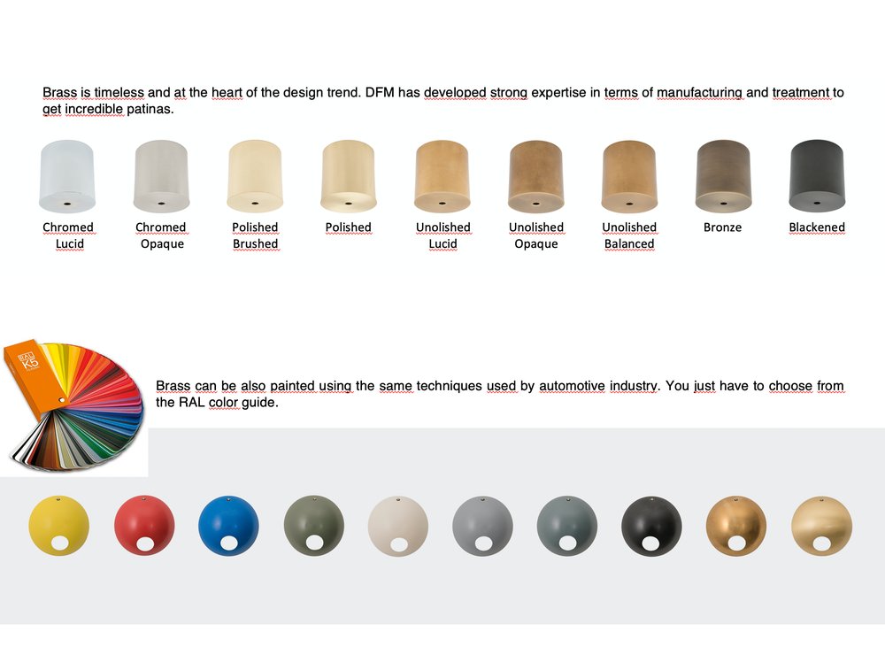 Stella Canopy Ral Colored Ceiling Lamp in Brass and Opaline Glass by ...