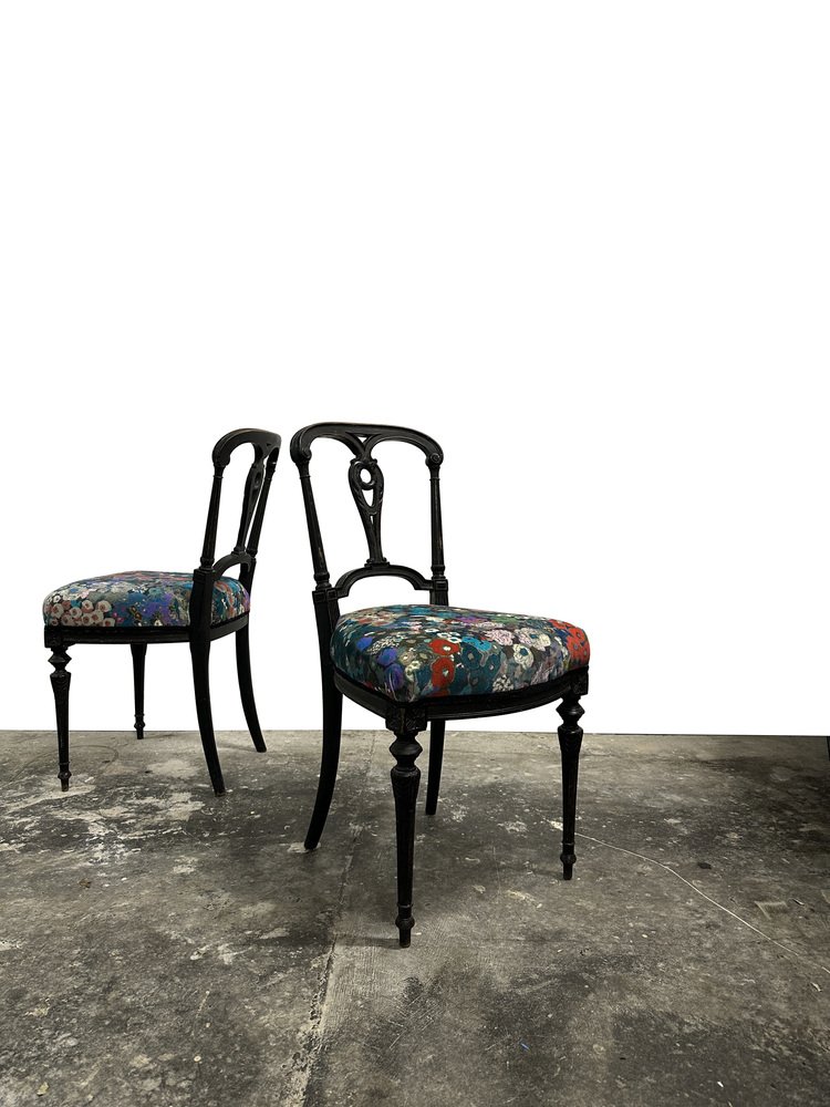 Set of Victorian Vintage Aesthetic Movement Ebonised Hall Chairs in ...