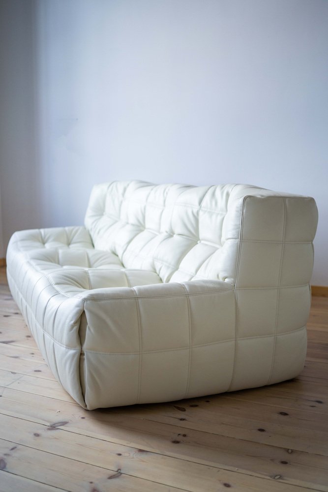 Vintage Kashima Sofa in White Leather by Michel Ducaroy for Ligne Roset ...