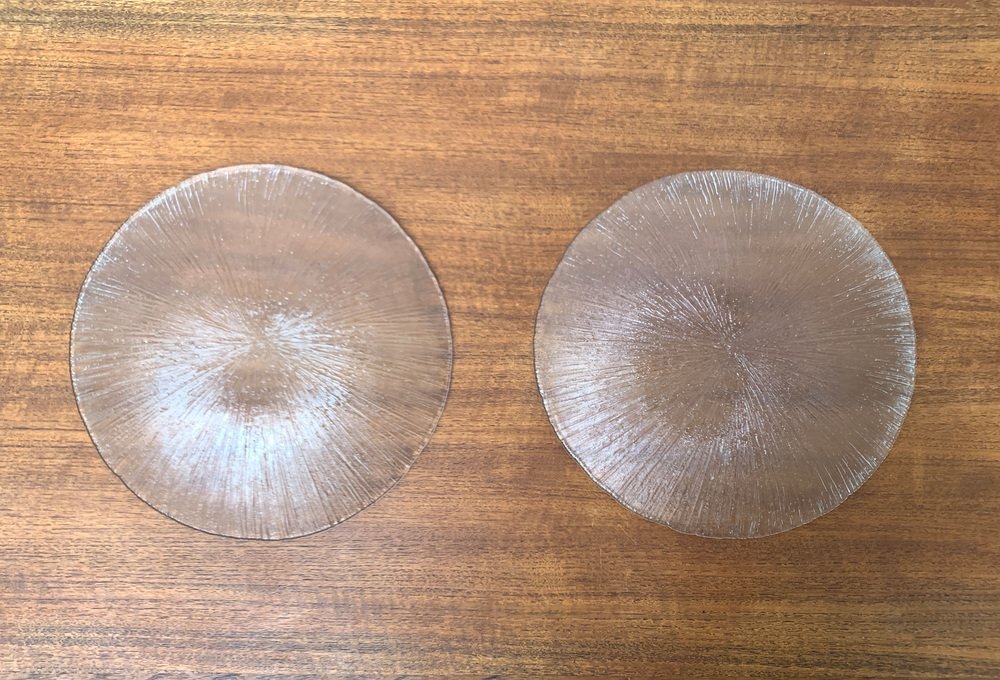 Vintage Scandianvian Tree Bark Glass Plates, Set of 2 for sale at Pamono