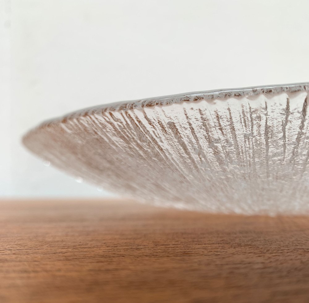 Vintage Scandianvian Tree Bark Glass Plates, Set of 2 for sale at Pamono