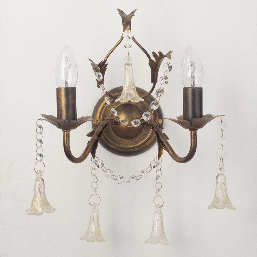 Italian Wall Applique with Ottagoni Crystal, 1990s for sale at Pamono