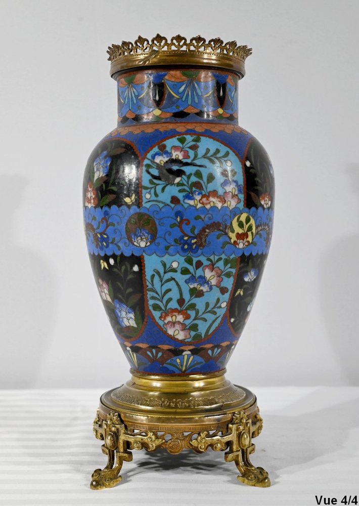 Antique Gold and Emaux Bronze Vase for sale at Pamono