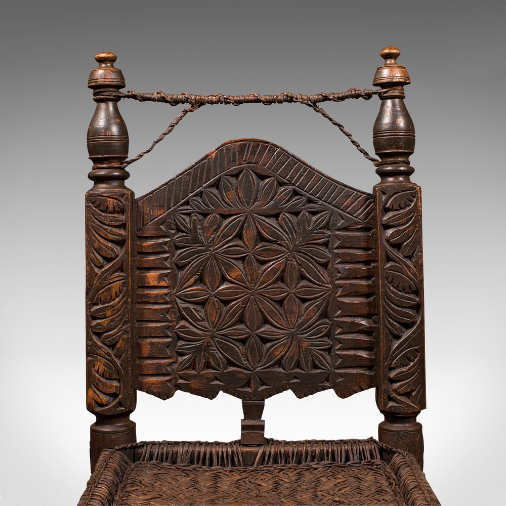 Set of Burmese Carved Temple Chairs, 1850s for sale at Pamono