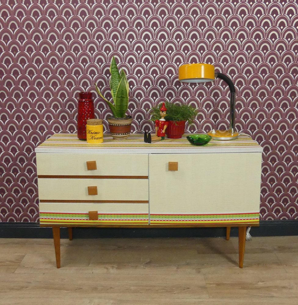 Small Vintage Sideboard in Varnish Cream, 1970s for sale at Pamono
