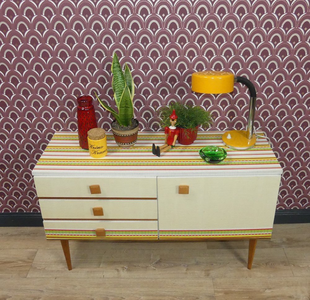 Small Vintage Sideboard in Varnish Cream, 1970s for sale at Pamono