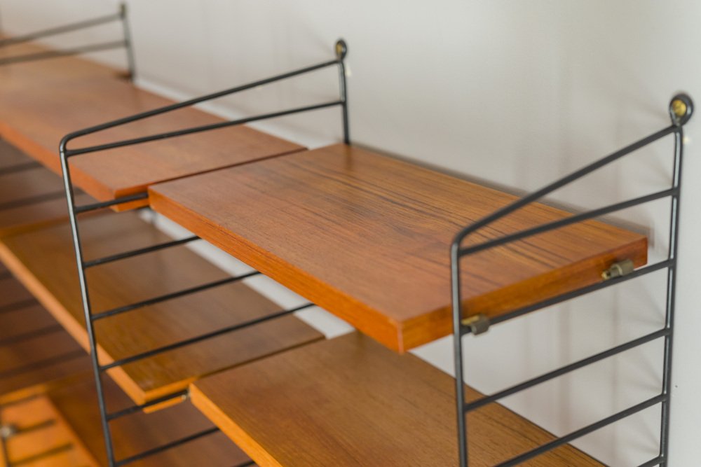 Teak Modular Wall Shelf by Nils Strinning for String, 1960s for sale at ...