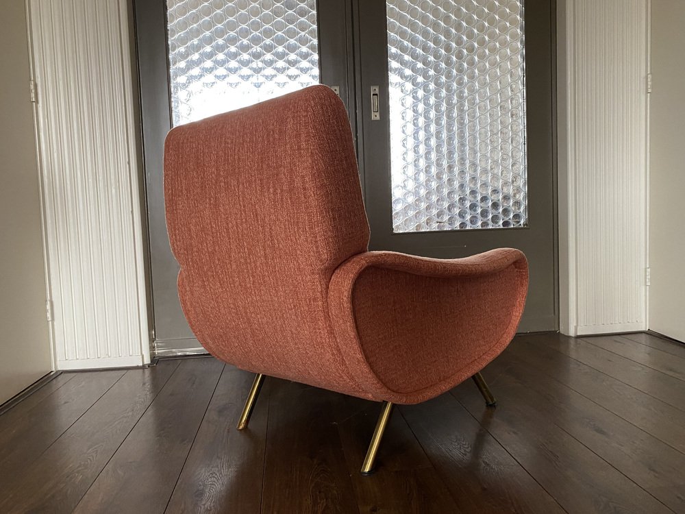 Mid-Century Early Edition Lady Chair with Wooden Frame by Arflex, 1950s ...