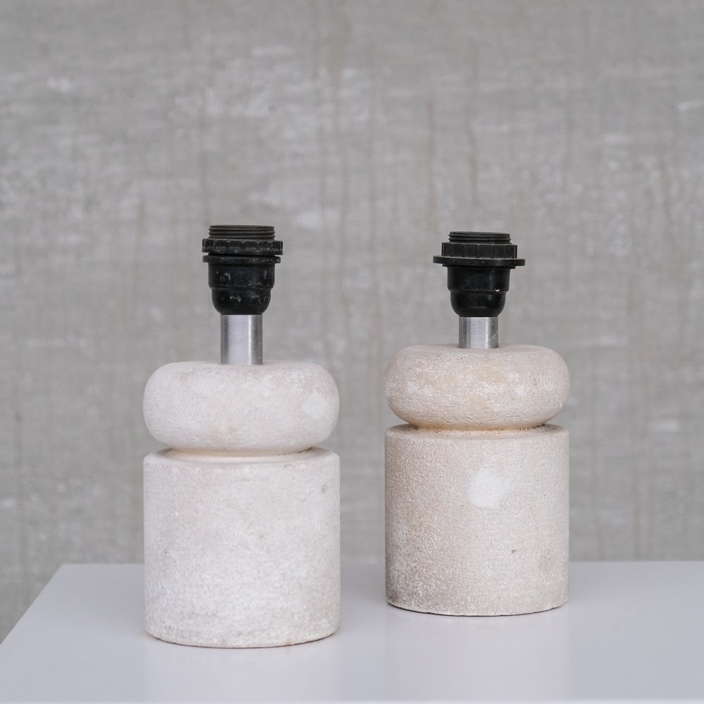 Small Mid-Century French Concrete Table Lamps, Set of 2 for sale at Pamono