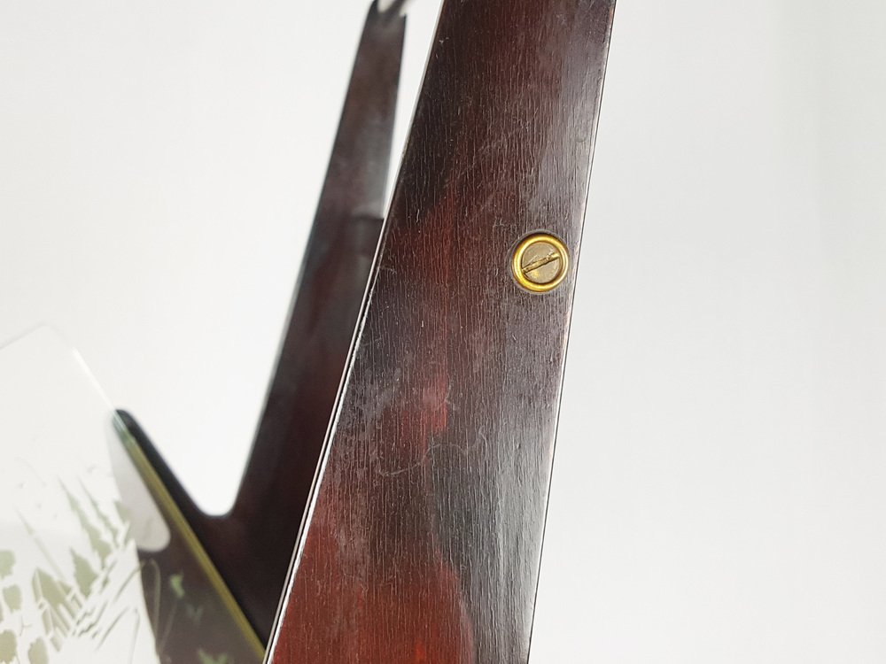 Italian Stained Plywood & Decorated Glass Magazine Rack, 1950s for sale ...