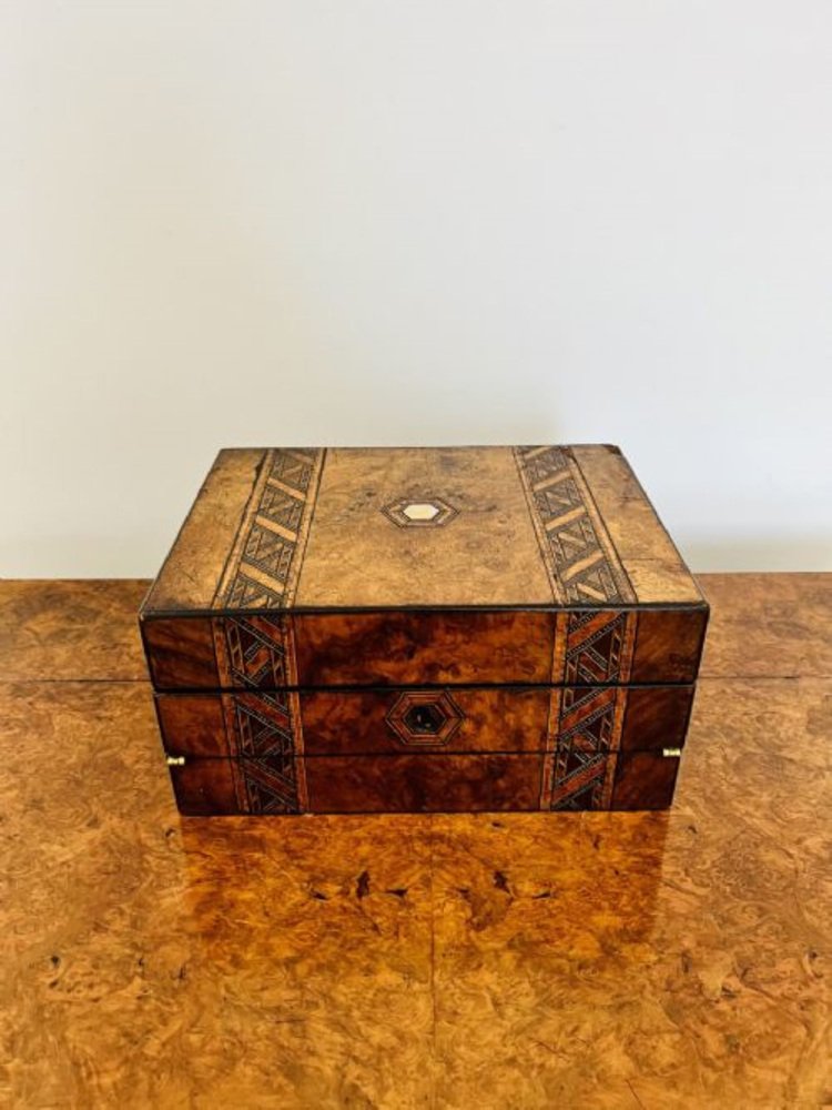Victorian Tunbridge Ware Inlaid Writing Box, 1860s for sale at Pamono