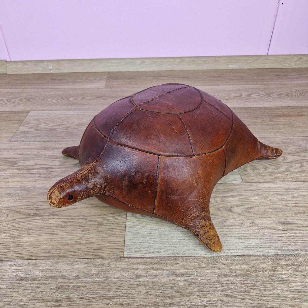 Leather Turtle Footstool by Dimitri Omersa for Abercrombie, 1960s for ...