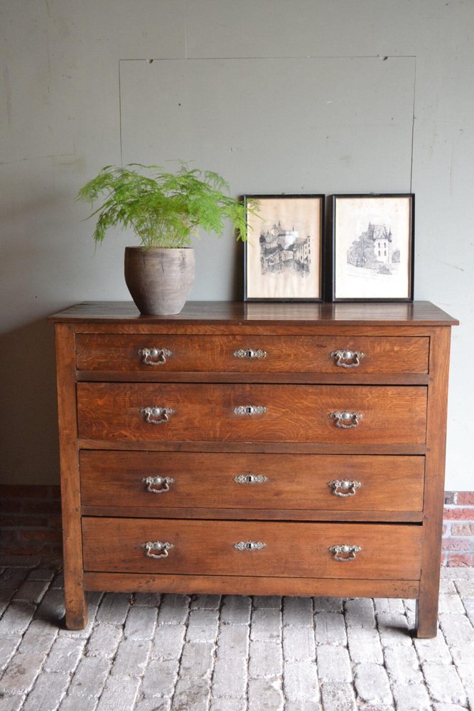 Antique Oak Chest of Drawers, 1850s for sale at Pamono