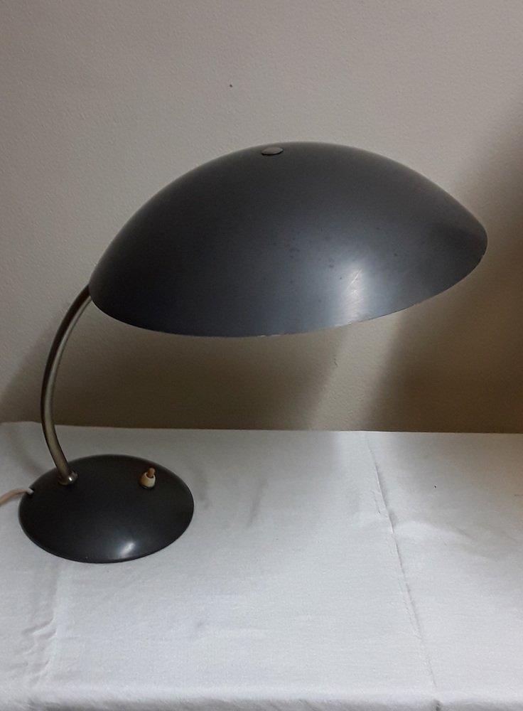 Vintage Adjustable Desk Lamp with Grey Curved Metal Foot and Shade ...
