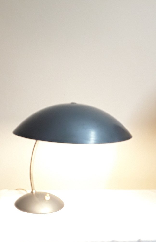 Vintage Adjustable Desk Lamp with Grey Curved Metal Foot and Shade ...