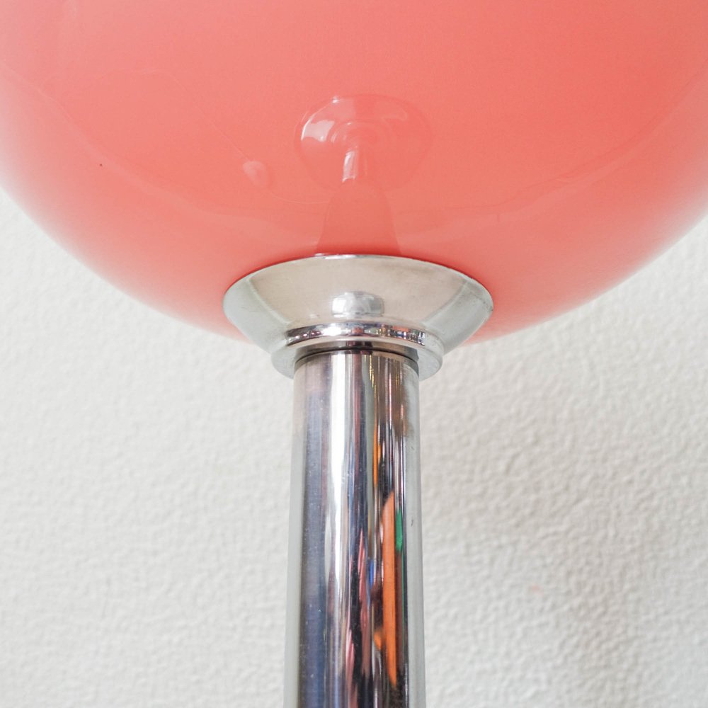Portuguese Pink Opaline Glass Ashtray Floor Lamp, 1960s for sale at Pamono