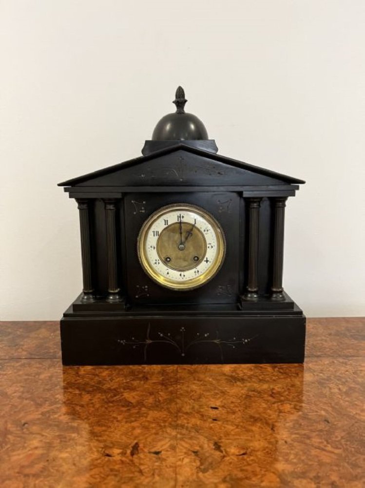 Antique Victorian Marble Clock Set, 1860, Set of 3 for sale at Pamono