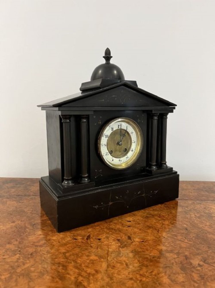 Antique Victorian Marble Clock Set, 1860, Set of 3 for sale at Pamono