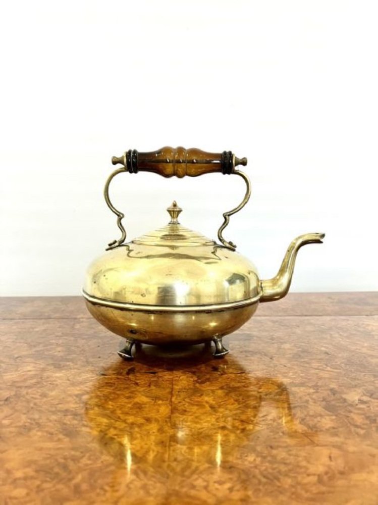 Antique Victorian Brass Kettle, 1850 for sale at Pamono