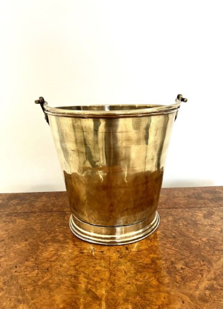Antique Victorian Brass Coal Bucket, 1860 for sale at Pamono